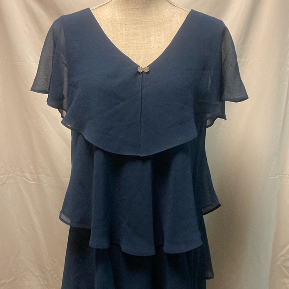 Dresses | Slny Womens Size 16 Teal Ruffle Midi | Poshmark